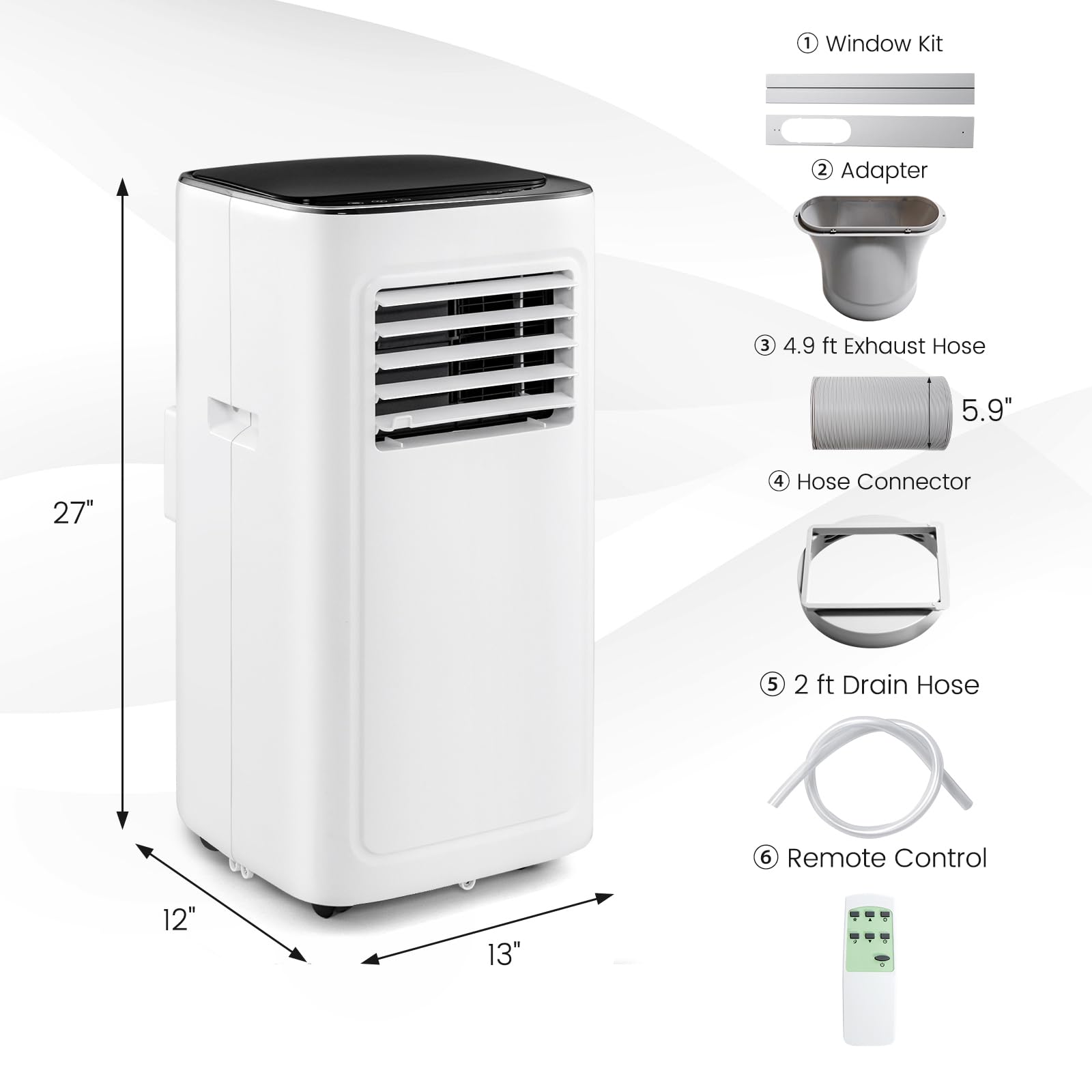 9000 Btu Portable Air Conditioner 3 In 1 Ac Cooling Unit With Remote Tangkula
