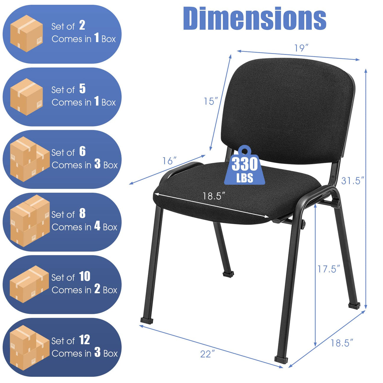 Tangkula Conference Room Chairs, Stackable Office Guest Chairs with Up – tangkula