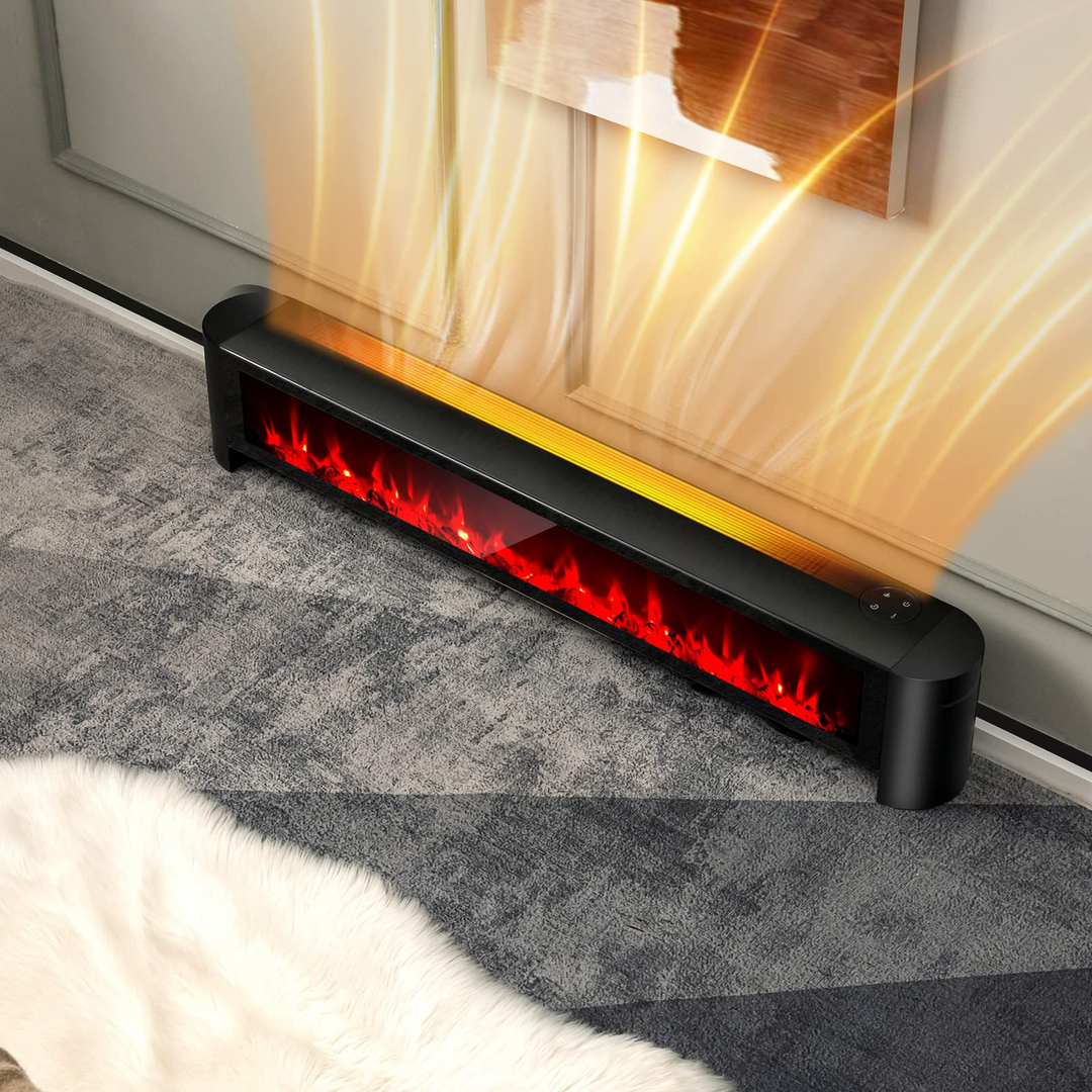Tangkula 1400W Baseboard Heater, Electric Baseboard Heater with Remote ...