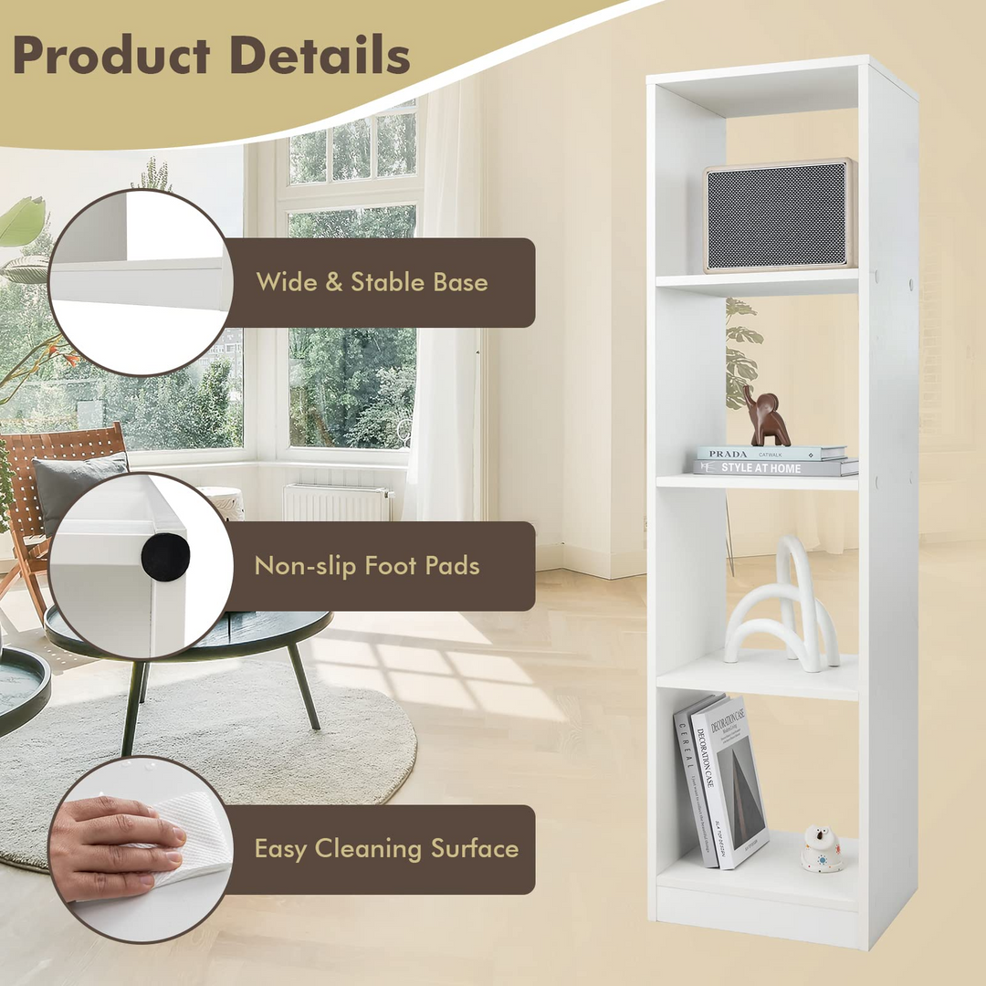 Tangkula 4 Cube Bookshelf, Freestanding 5 Tier Open Bookcase – tangkula